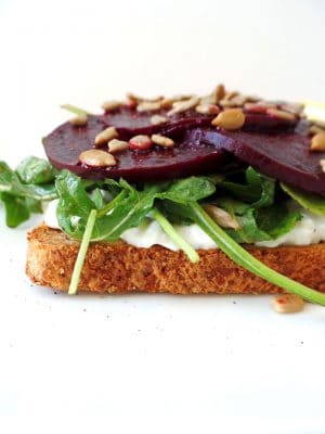 Beet Toast with Cottage Cheese