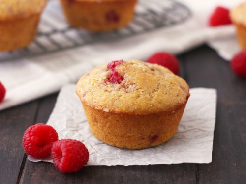 Toaster Oven Raspberry Lemon Corn Muffins