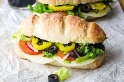 Veggie Subs with Cheese and Avocado