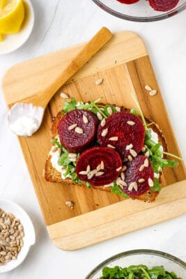Beet Toast with Cottage Cheese