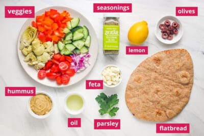 Veggie Hummus Flatbread