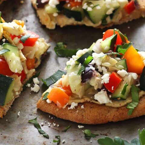 Veggie Hummus Flatbread