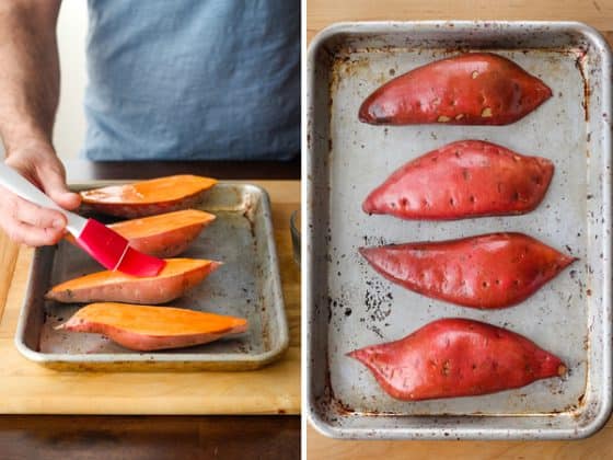 Quick Baked Sweet Potatoes (Without The Microwave)