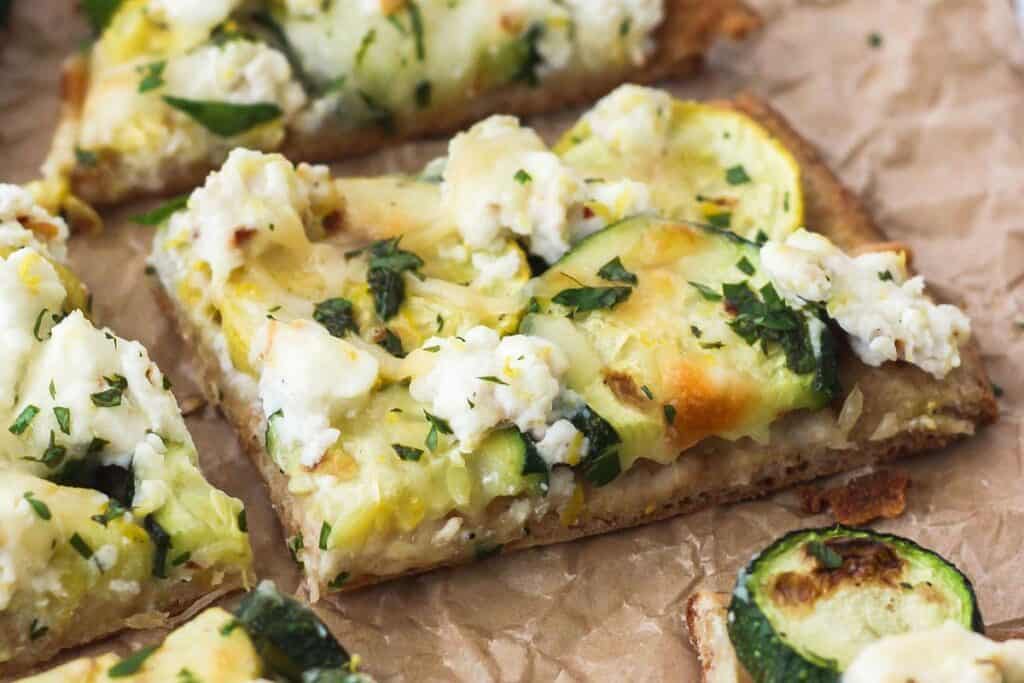 Ricotta Flatbread With Zucchini and Mozzarella