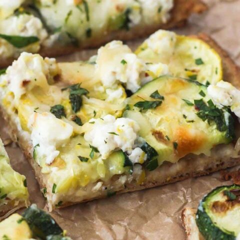 Ricotta Flatbread With Zucchini and Mozzarella